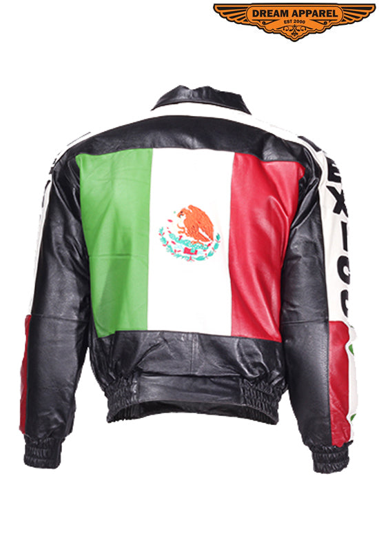 Mens Motorcycle Mexico Flag Jacket – California Biker Leathers